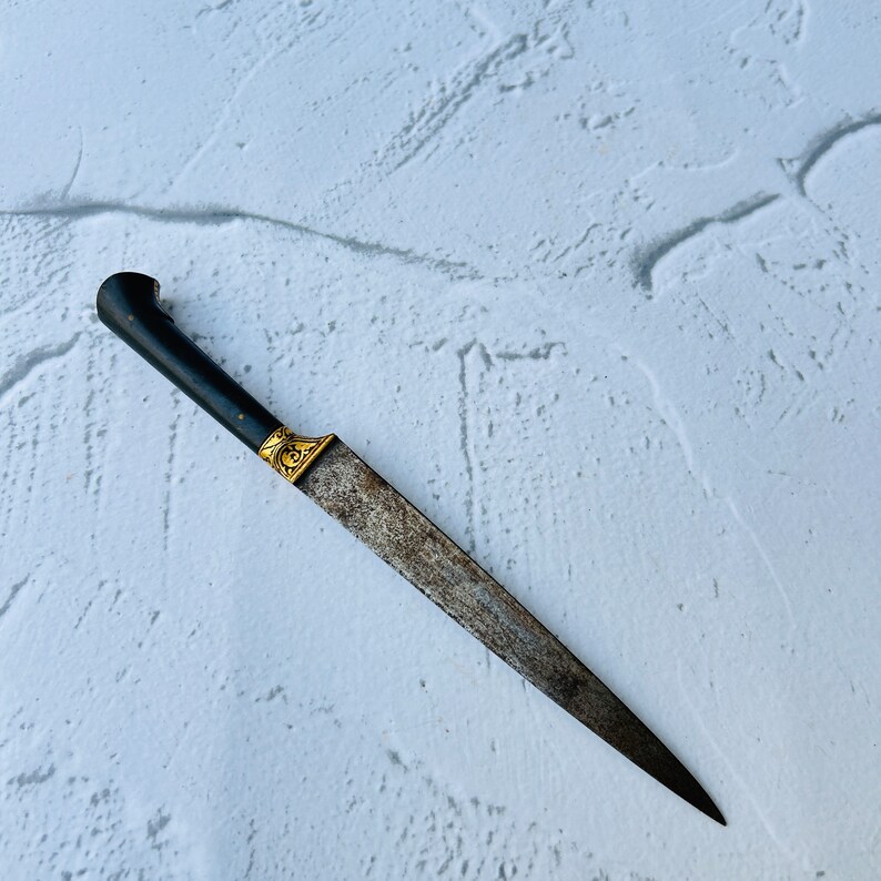 Indian Handcrafted Indo Persian Kard Knife With Buffalo Horn Hand Grip ...