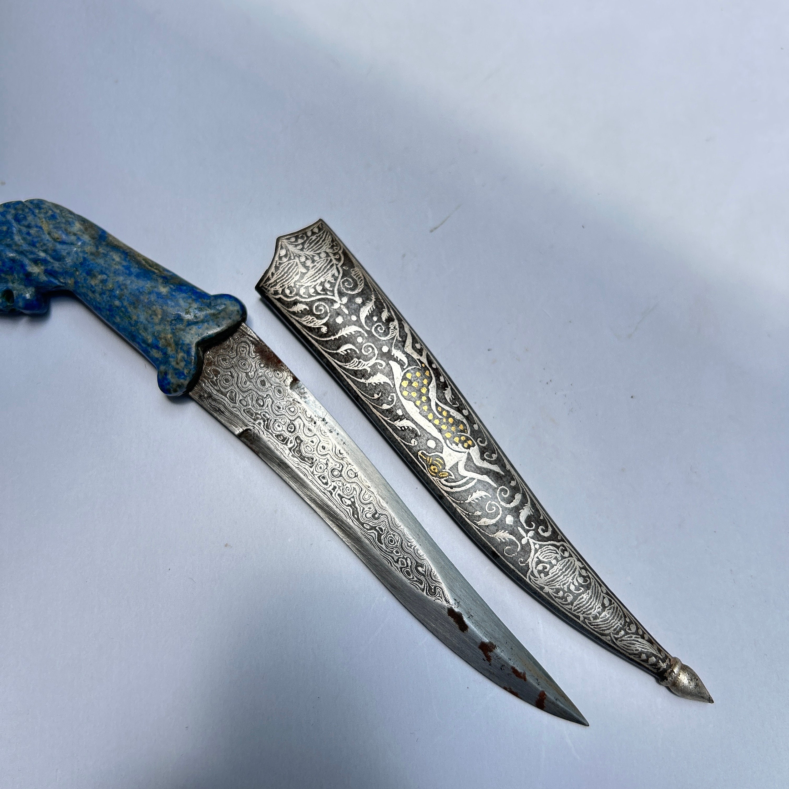 Indian Assorted Dagger Khanjar Knife With Silver and Gold Damascening ...