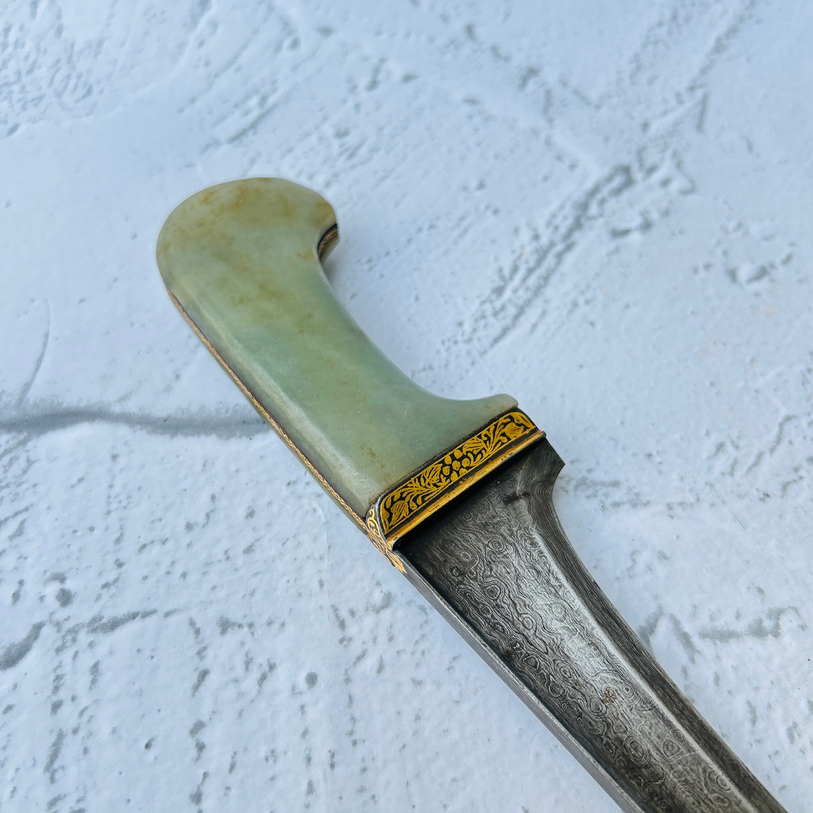 Indian Handcrafted Indo Persian Kard Knife With Precious Jade Stone ...