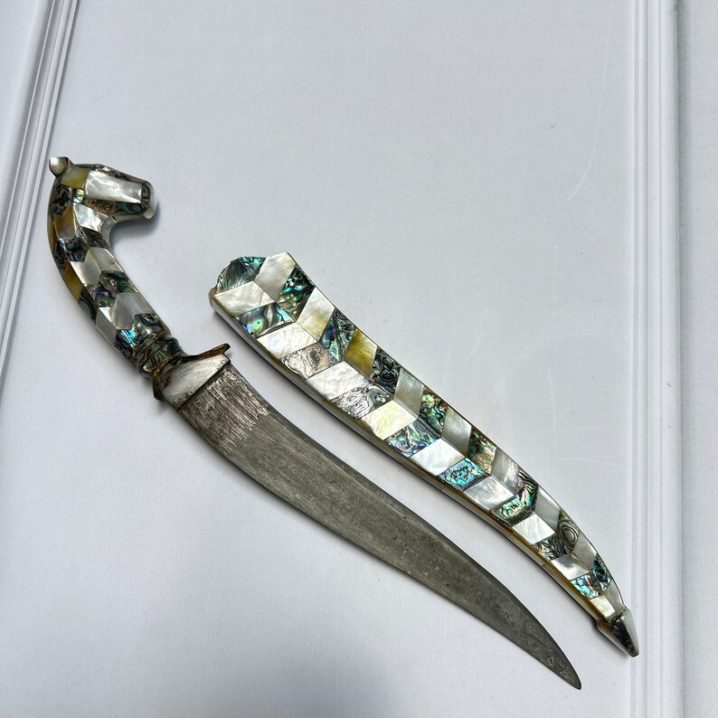 Indian Handcrafted Dagger With Mother of Pearl Chips & Blade With ...