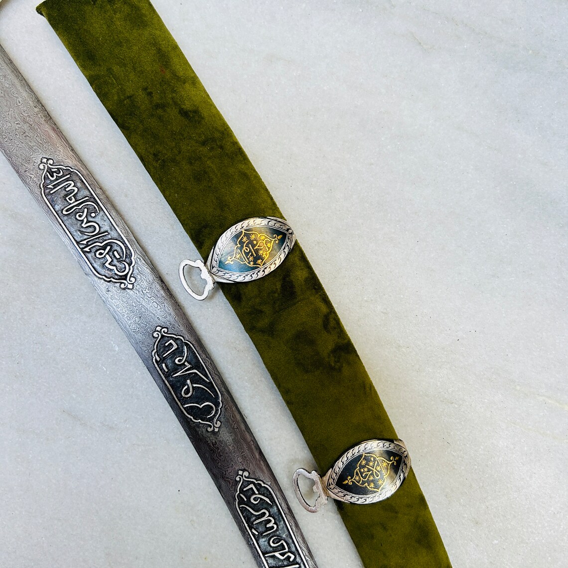 Indian Assorted Shamshir Sword/talwar With Silver Gold Damascening ...