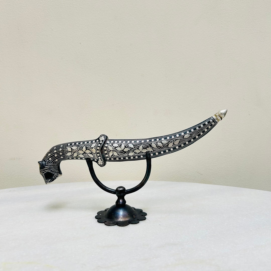 Indian Assorted Indo Persian Dagger With Intricate Silver Damascening ...