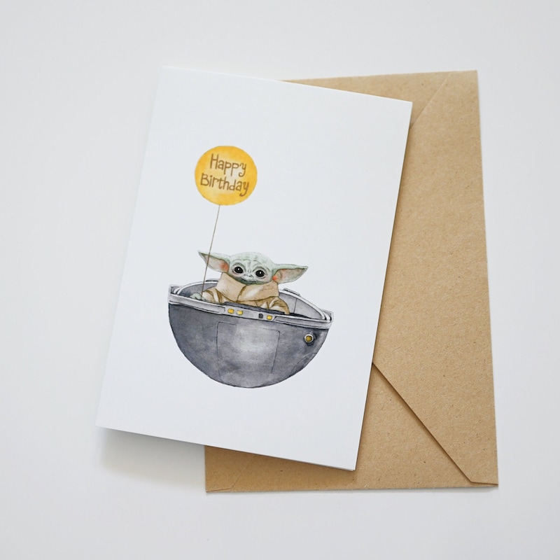 Grogu Birthday Cards - Etsy
