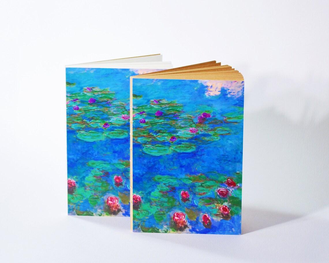 Claude Monet Water Lilies Sketchbook Exposed Spine Art - Etsy