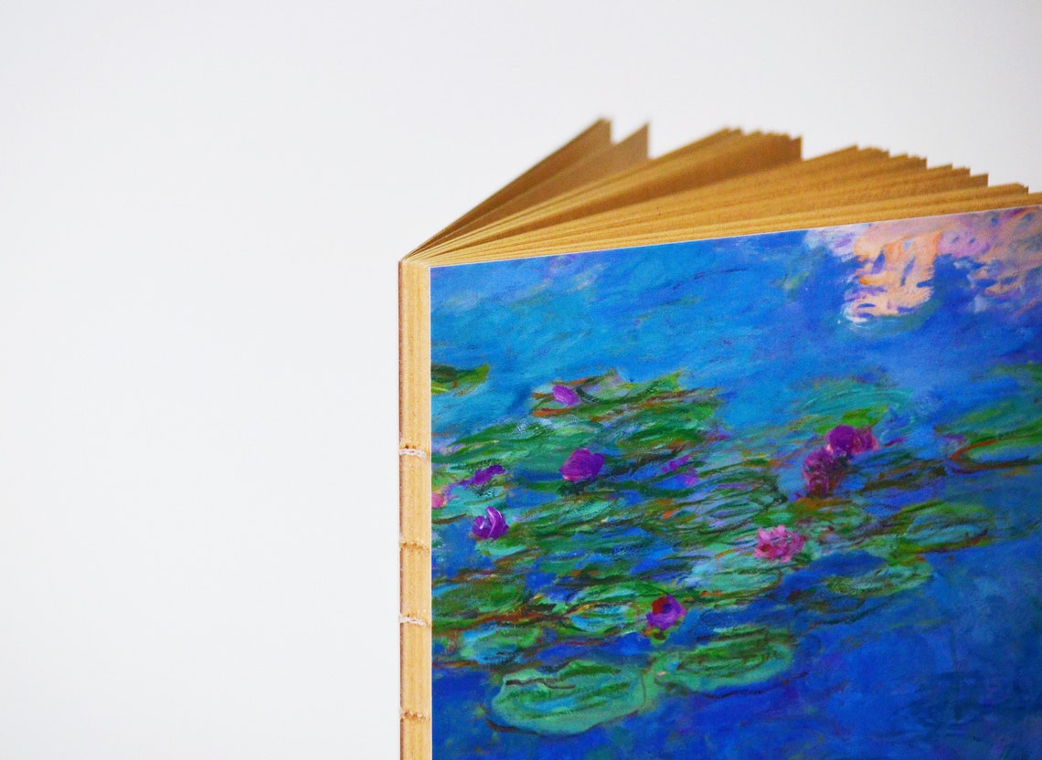Claude Monet Water Lilies Sketchbook Exposed Spine Art - Etsy