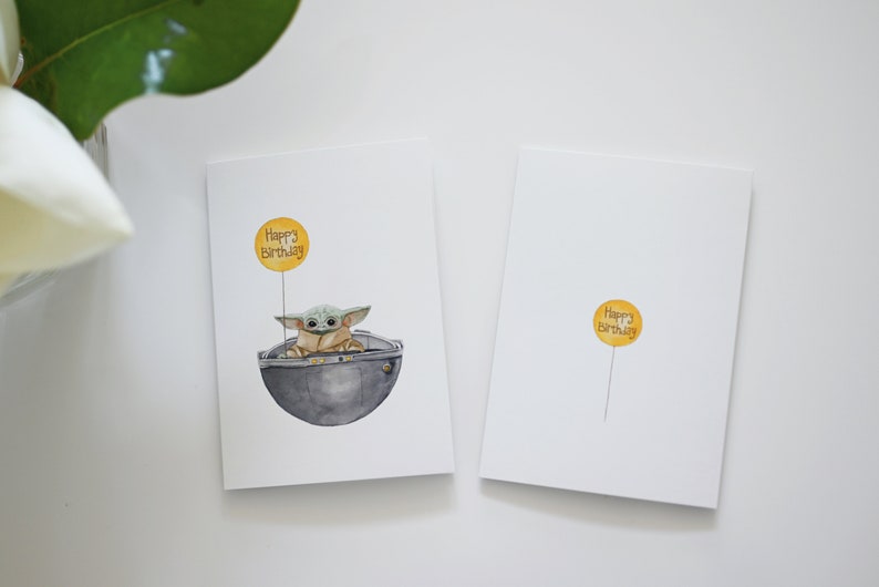Grogu Happy Birthday Card Baby Yoda Folded Greeting Card the ...