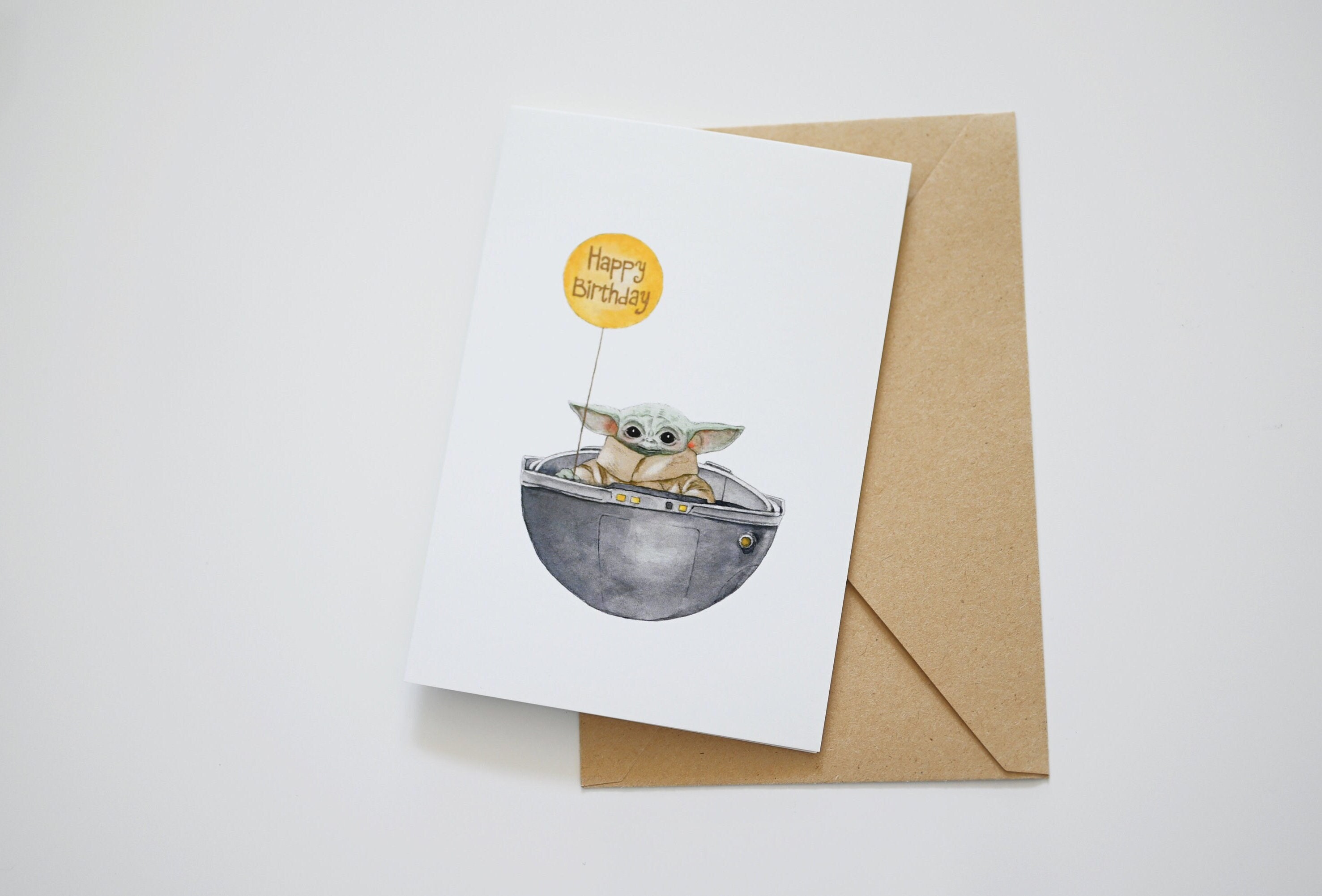 Grogu Happy Birthday Card Baby Yoda Folded Greeting Card the ...