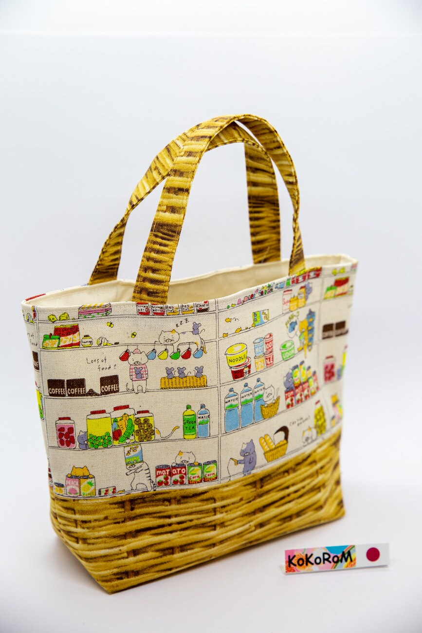 Japanese Mini Tote Bag Pantry Cat // Kawaii Handmade Gift Cute - Etsy