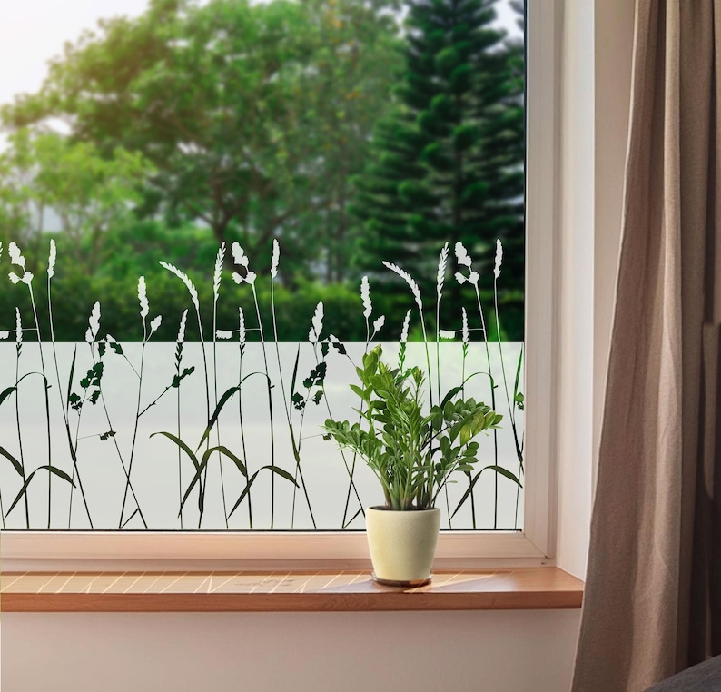 Window Film Grasses, Privacy Film, Frosted Glass Film, Sandblasted Look ...