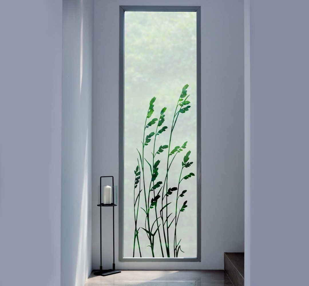 Window Film Door Film Privacy Film Grasses Sticker Sandblasted Look ...