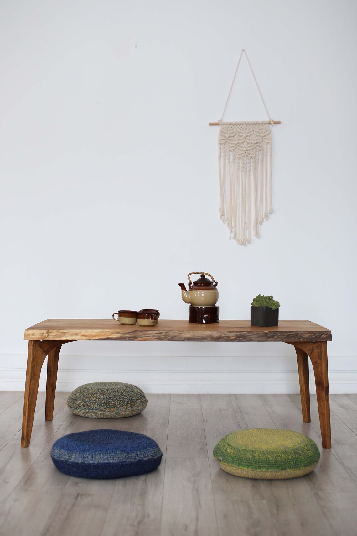 Low Live Edge Solid Oak Coffee / Dining / Work Desk / Ground Living ...