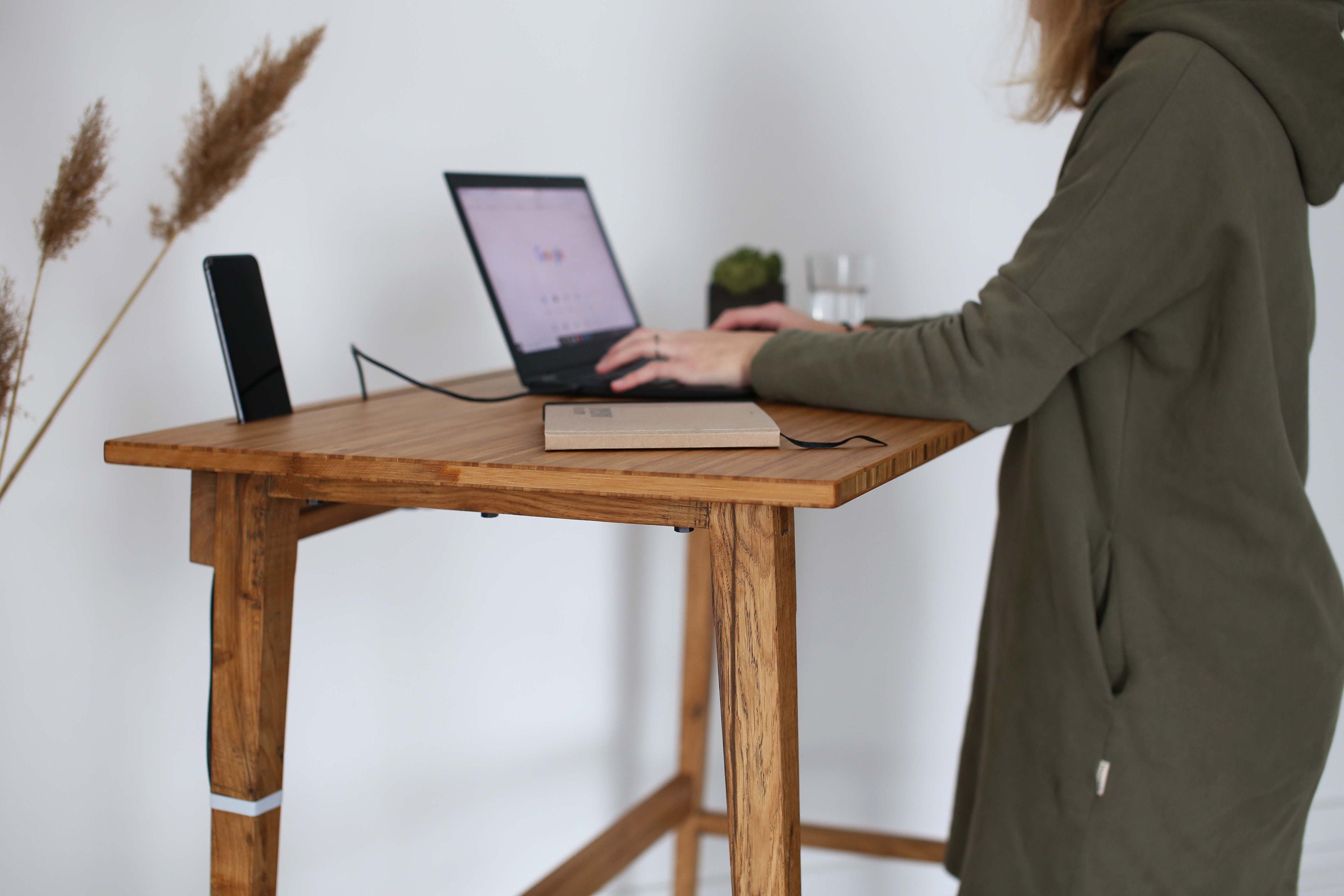 Standing Work / Office Bamboo / Oak Desk. Minimalist Sustainable ...