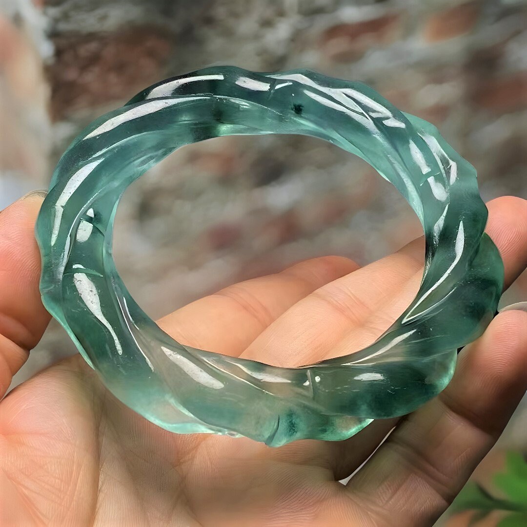 Natural Jade Bangle for Women|ice Carved Clear Jadeite Jade Bangle ...