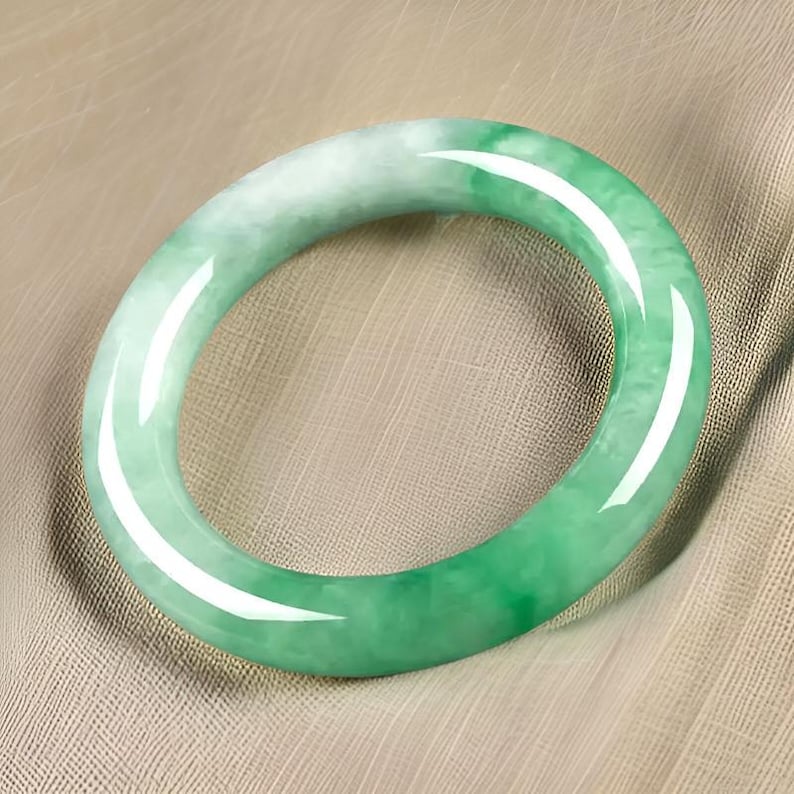 Myanmar!!! Pure Natural Green Flower Jade Bangle for Women|lucky Jade ...