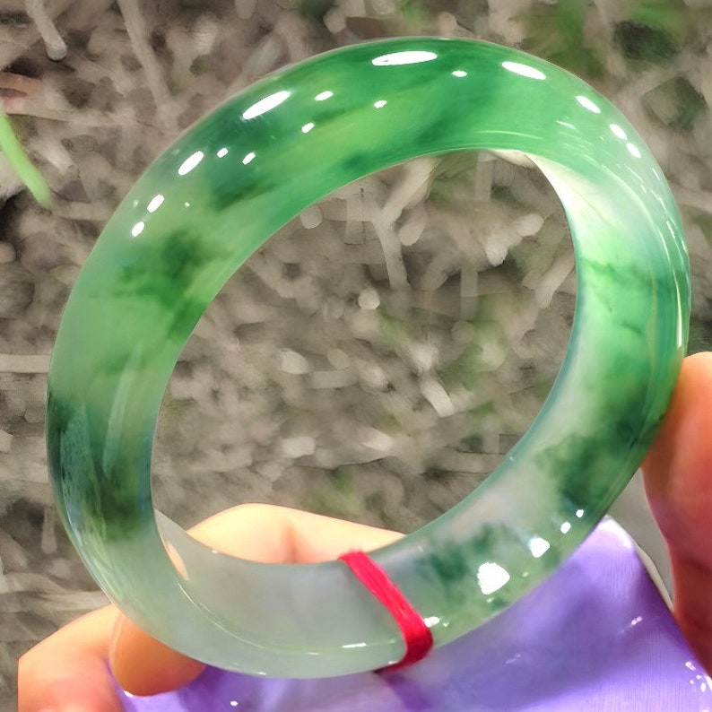 Natural Floating Flower Jade Bangle for Women|crystal Ice Jadeite ...