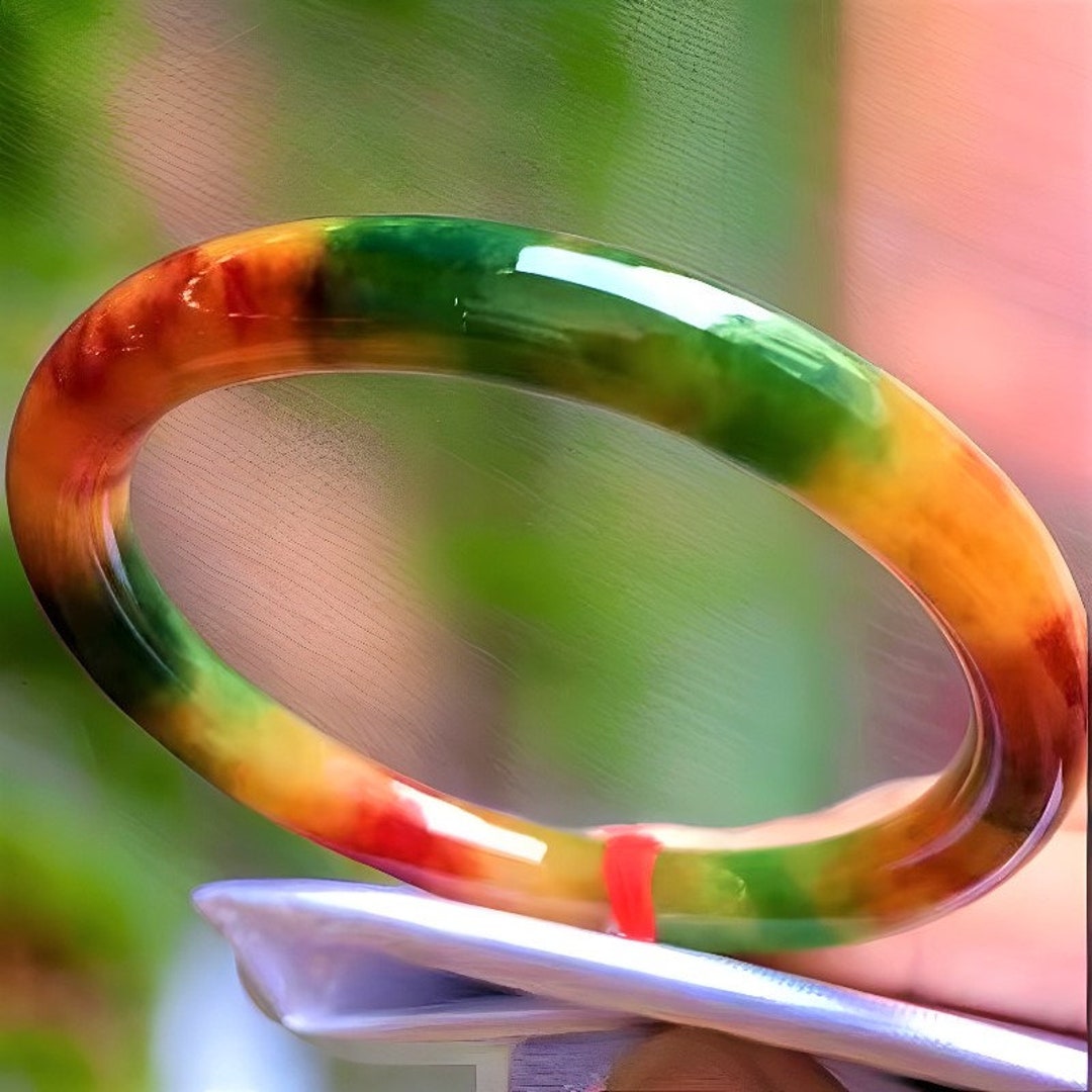 Natural Charming Jade Bangle for Womenmulti Color Jade Gemstone Bangle ...