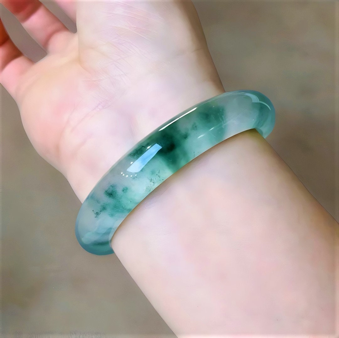 Natural Floating Flower Jade Bangle for Women|crystal Ice Jadeite ...
