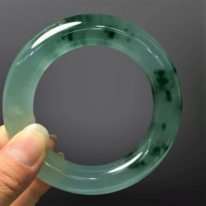Floating Flower Natural Jade Bangle for Women|ice Crystal Jadeite Jade ...