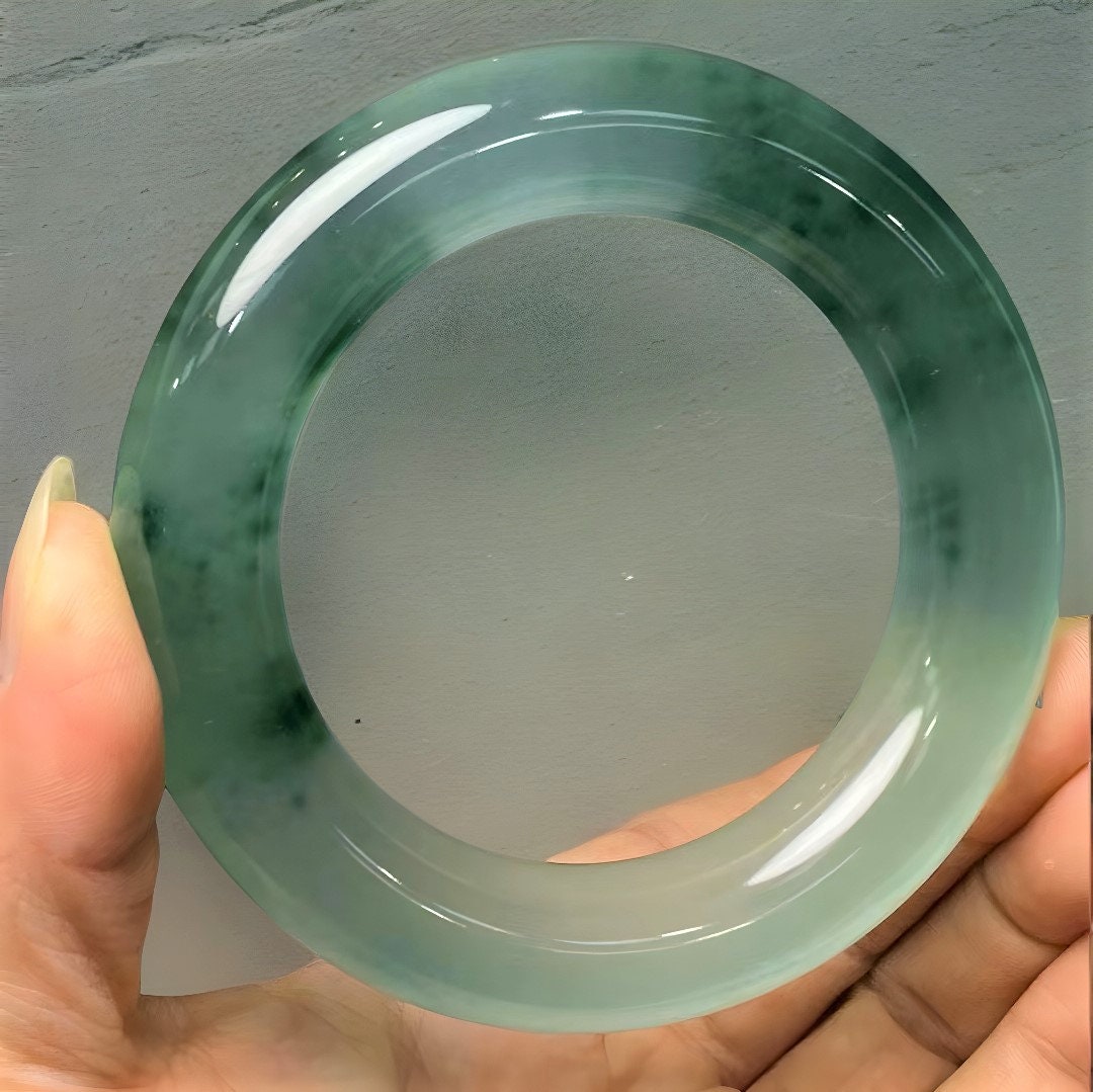 Floating Flower Natural Jade Bangle for Women|ice Crystal Jadeite Jade ...