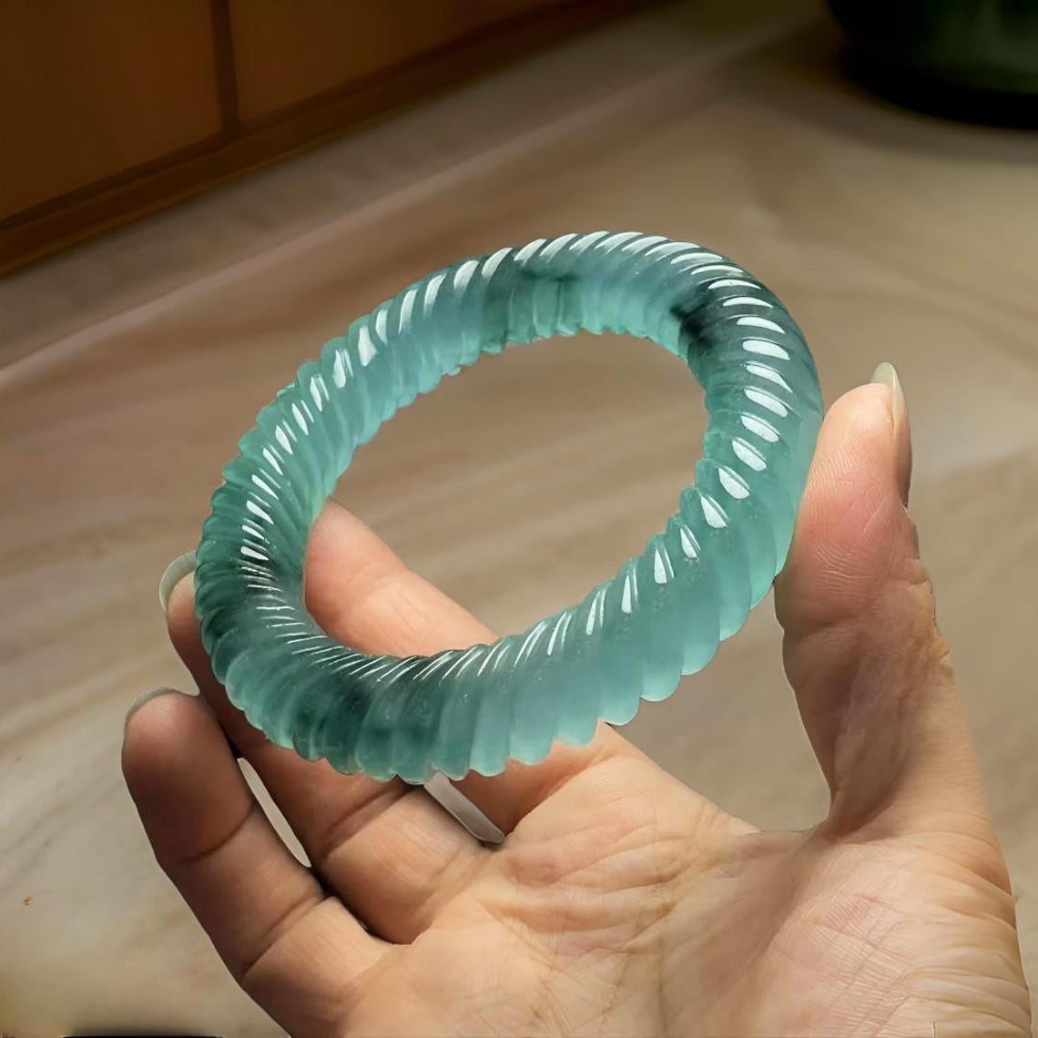 Real! Jade Bangle for Women|ice Permeating Carved Jadeite Jade Bangle ...