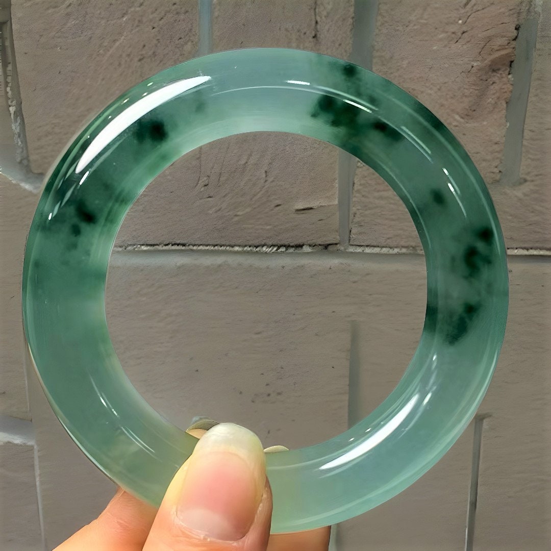 Floating Flower Natural Jade Bangle for Women|ice Crystal Jadeite Jade ...