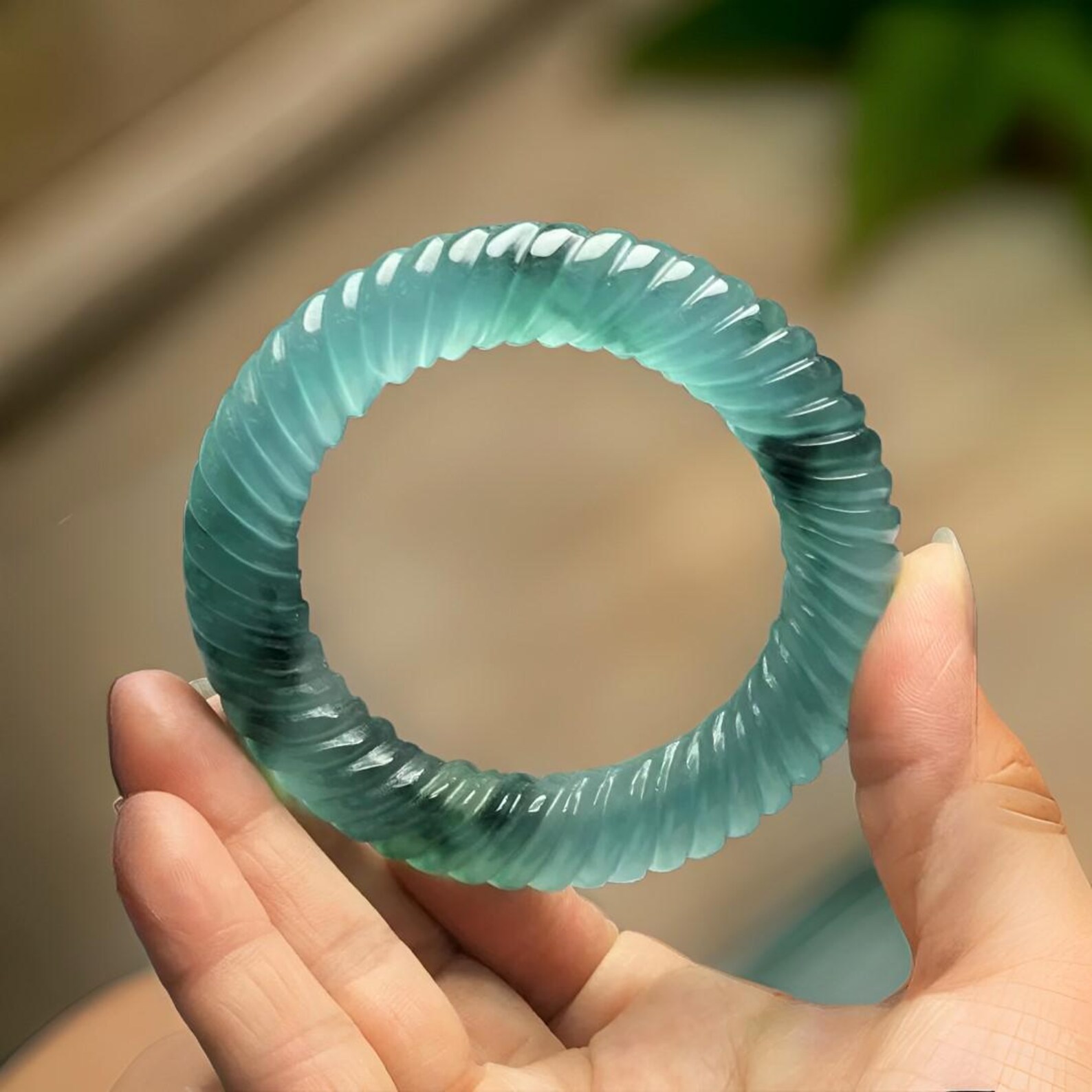 Real! Jade Bangle for Women|ice Permeating Carved Jadeite Jade Bangle ...
