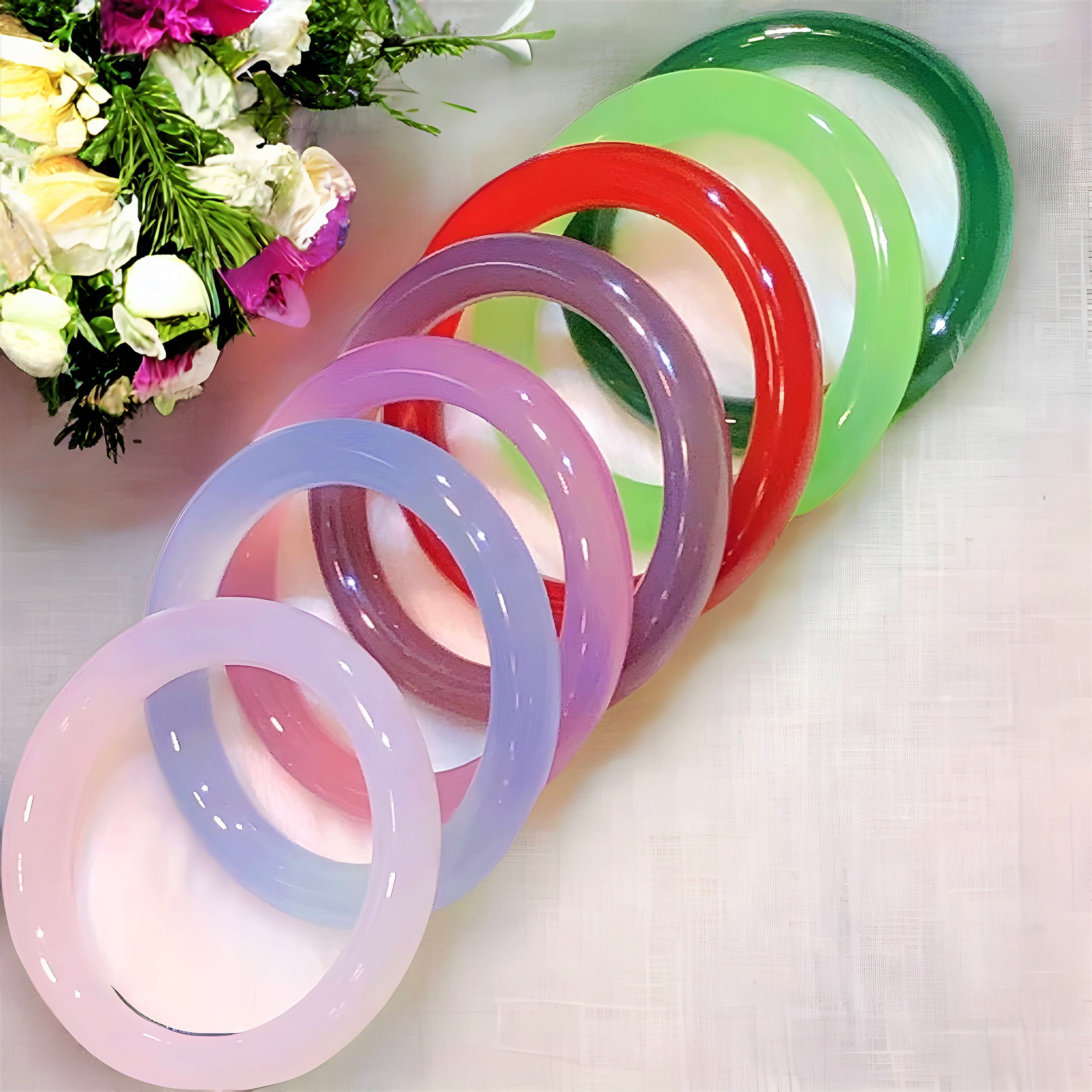 Natural Seven Color Jade Bangle Set With Boxreal Jadeite Jade Bangle ...