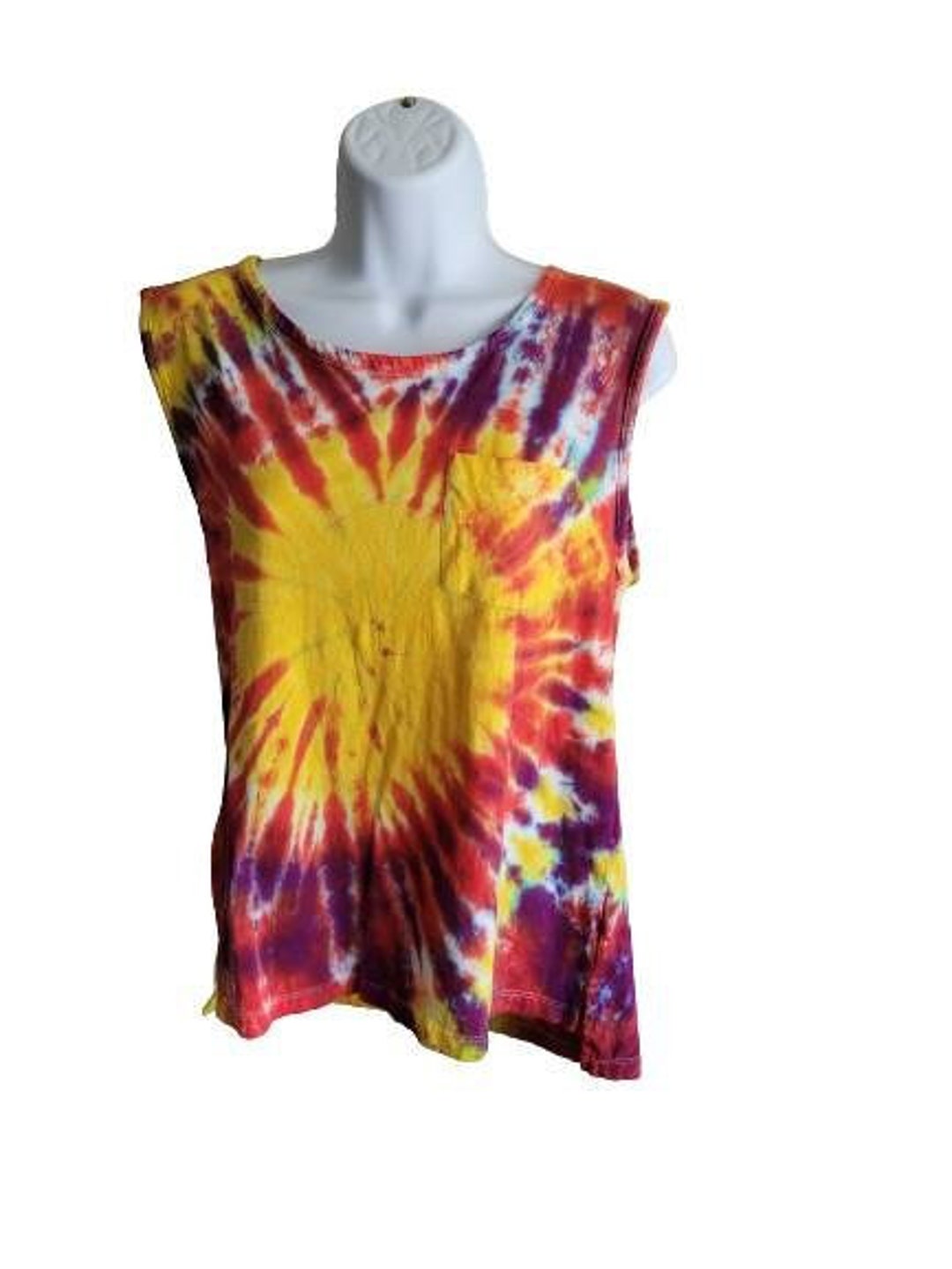 Large - Relaxed Fit - Sunburst Spiral Tank Top - Etsy