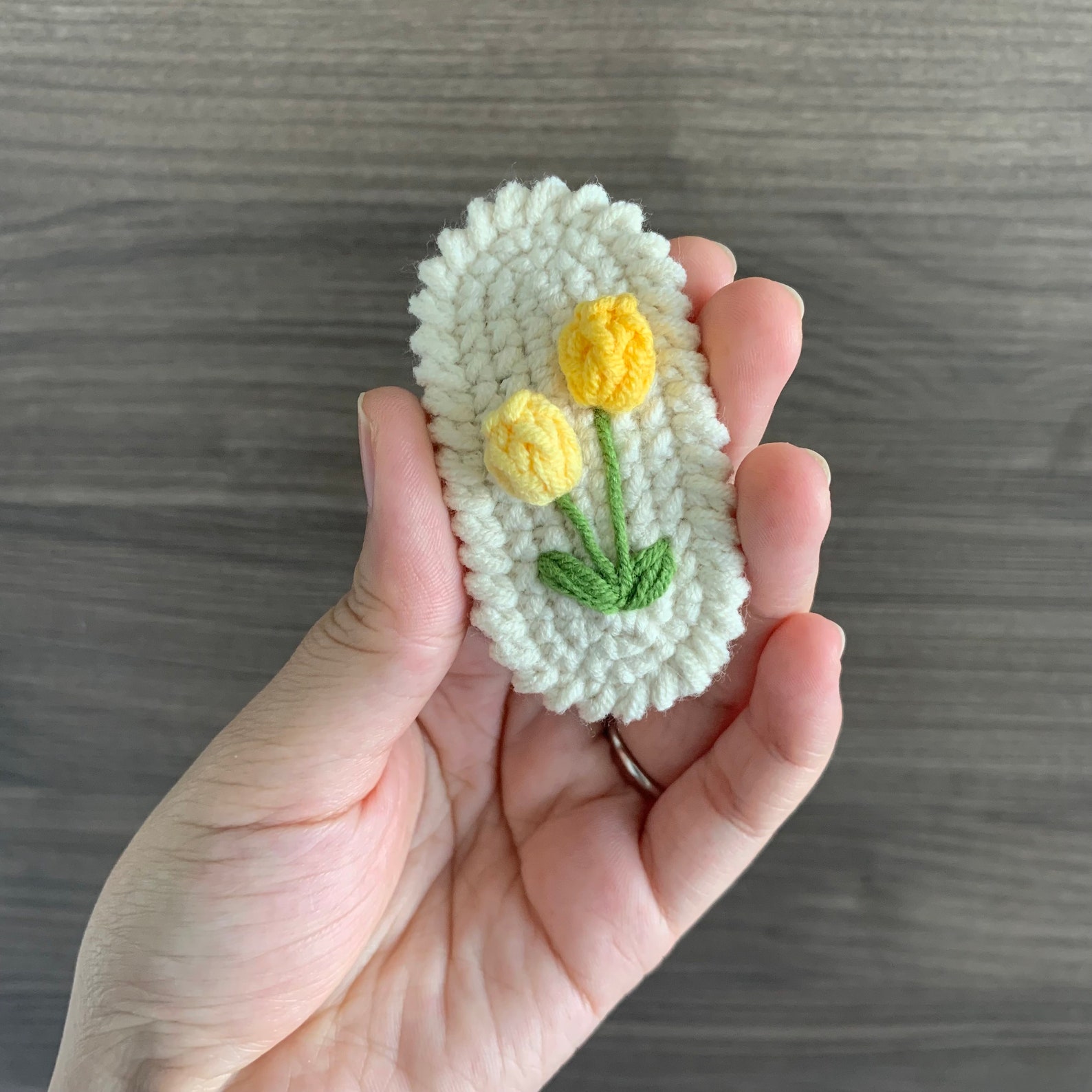 Crochet Tulip Hair Clip | Flower Hair Barrette | Cute Floral Hair Pin ...