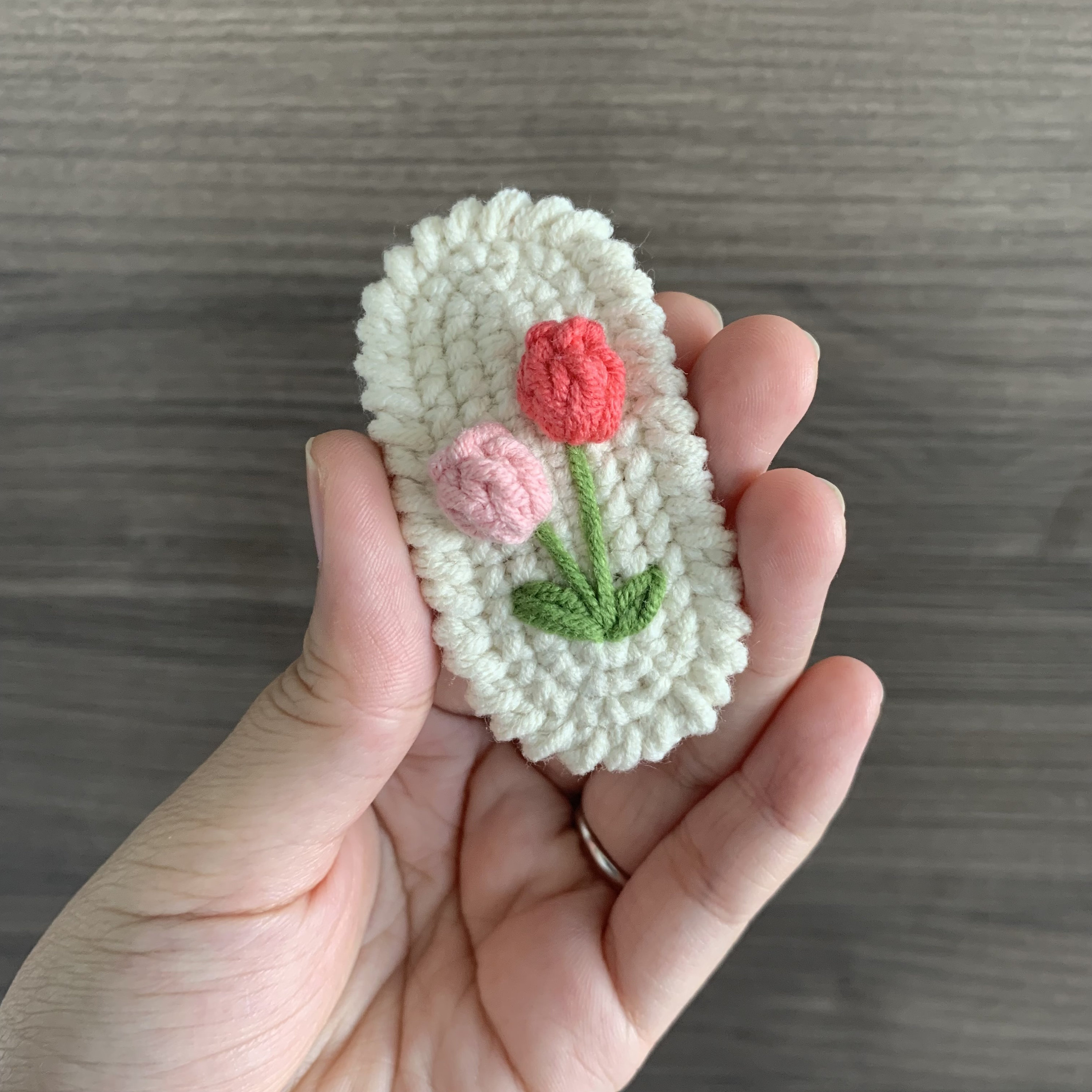 Crochet Tulip Hair Clip | Flower Hair Barrette | Cute Floral Hair Pin ...