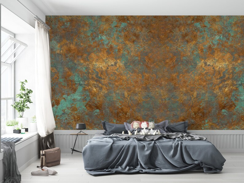 Vintage Bronze Peel and Stick Wallpaper Mural - Etsy