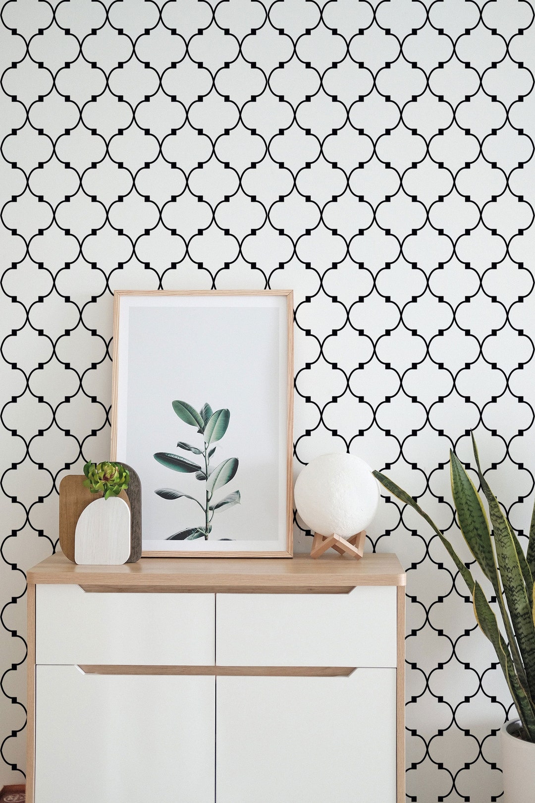 Classic Moroccan Wallpaper Quatrefoil Pattern Mural Peel Stick - Etsy
