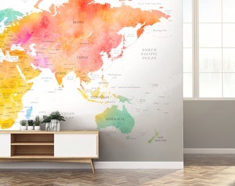 World Map Paint | Etsy