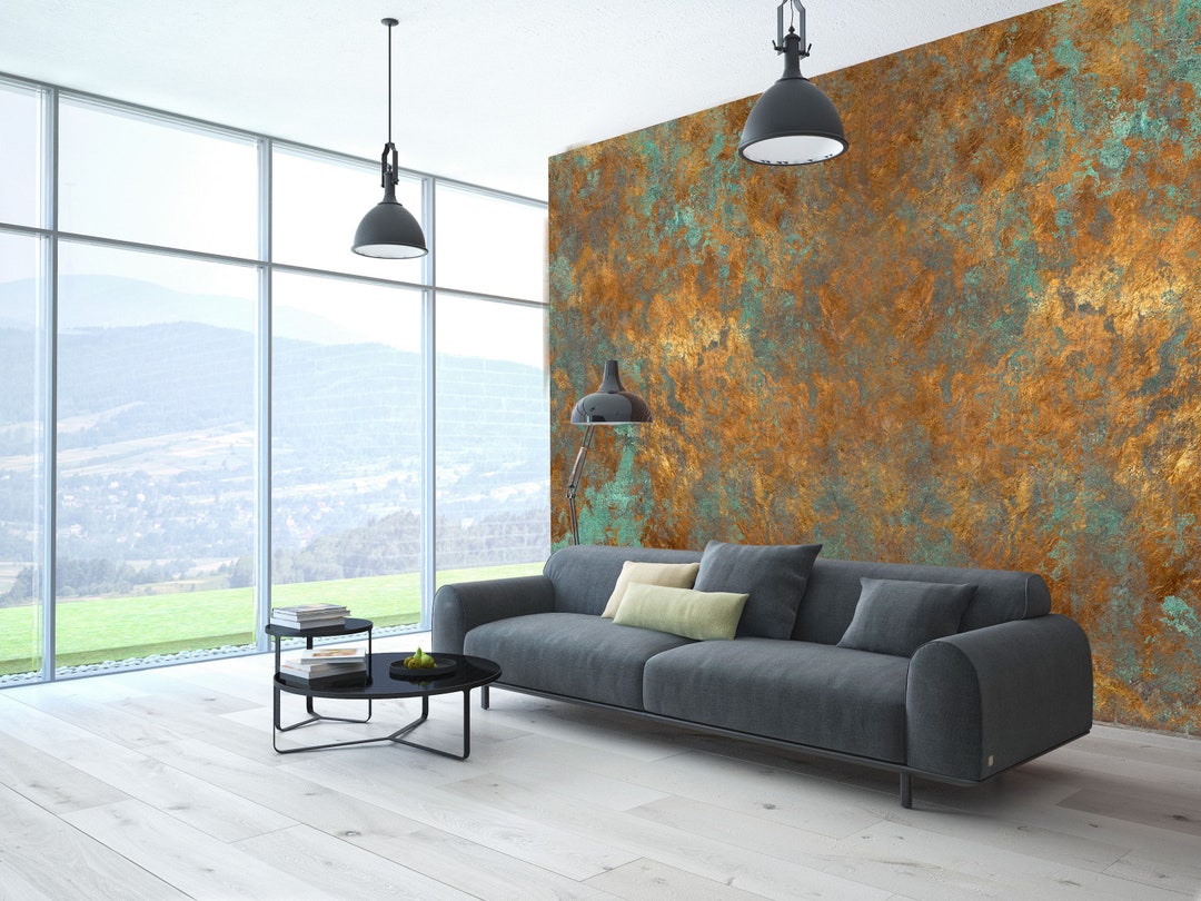 Vintage Bronze Peel and Stick Wallpaper Mural - Etsy
