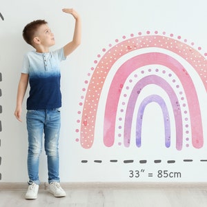Boho Rainbow Wall Stickers, Wall Decor, Boho Watercolor Playroom Kids ...
