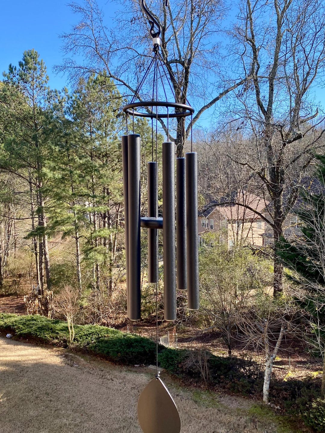 36 Inch Deep Tone Wind Chime: Black Aluminum Outdoor Chimes - Etsy