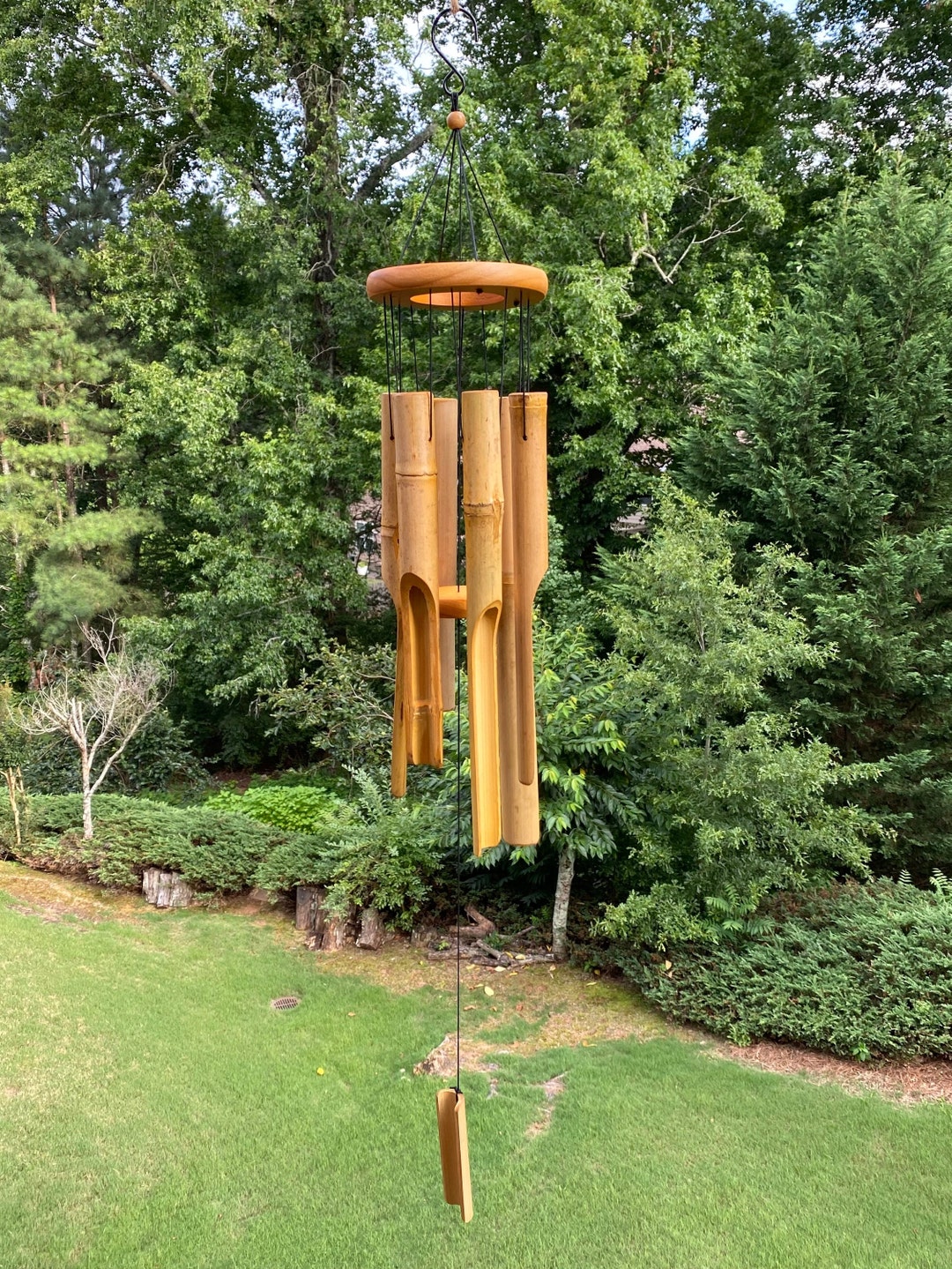 34 Inch Bamboo Wind Chime: Deep Tone Melody, Outdoor Decor - Etsy