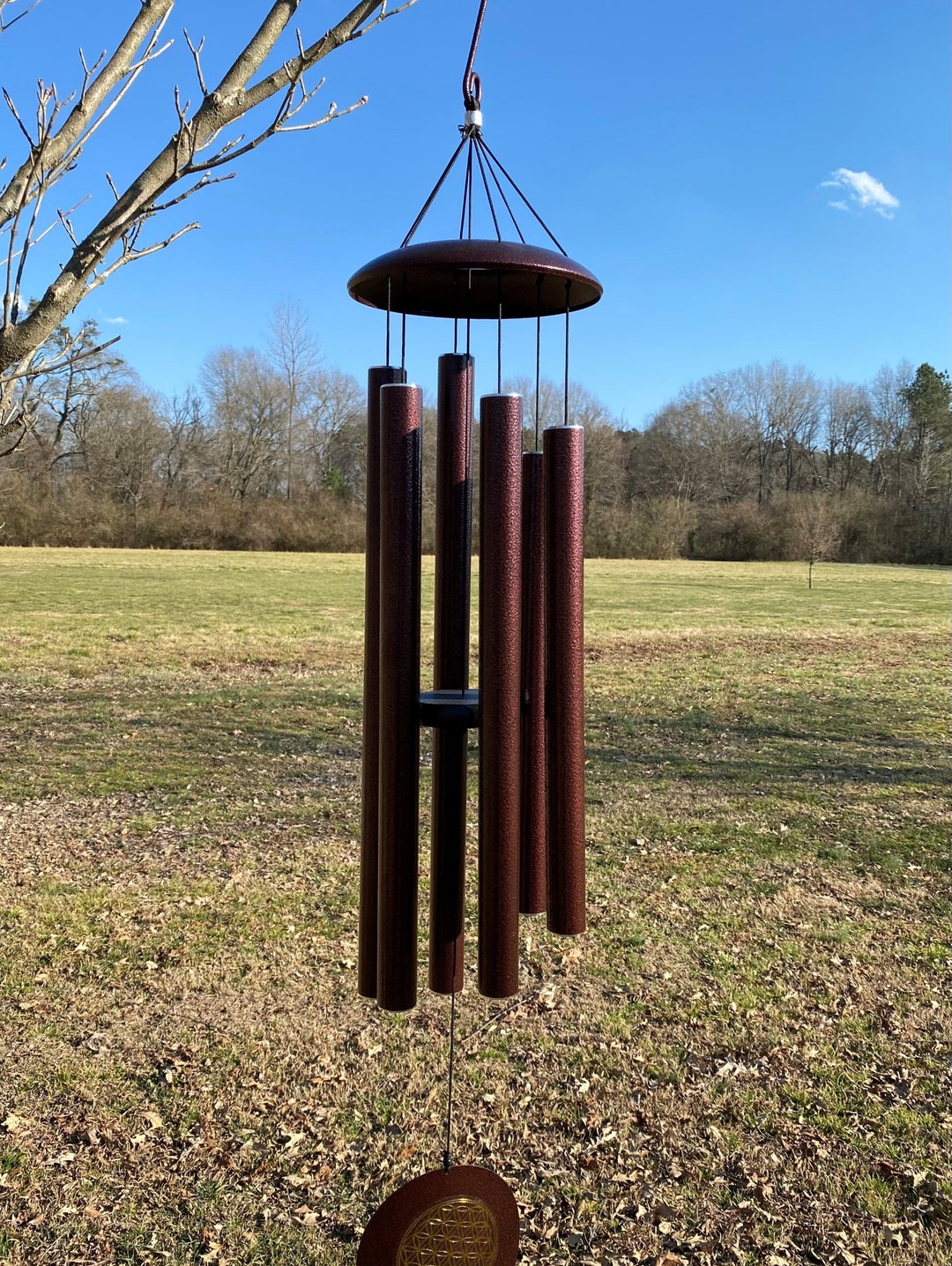 45" Aluminum Wind Chimes: Deep Tone Bronze, Outdoor Decor - Etsy