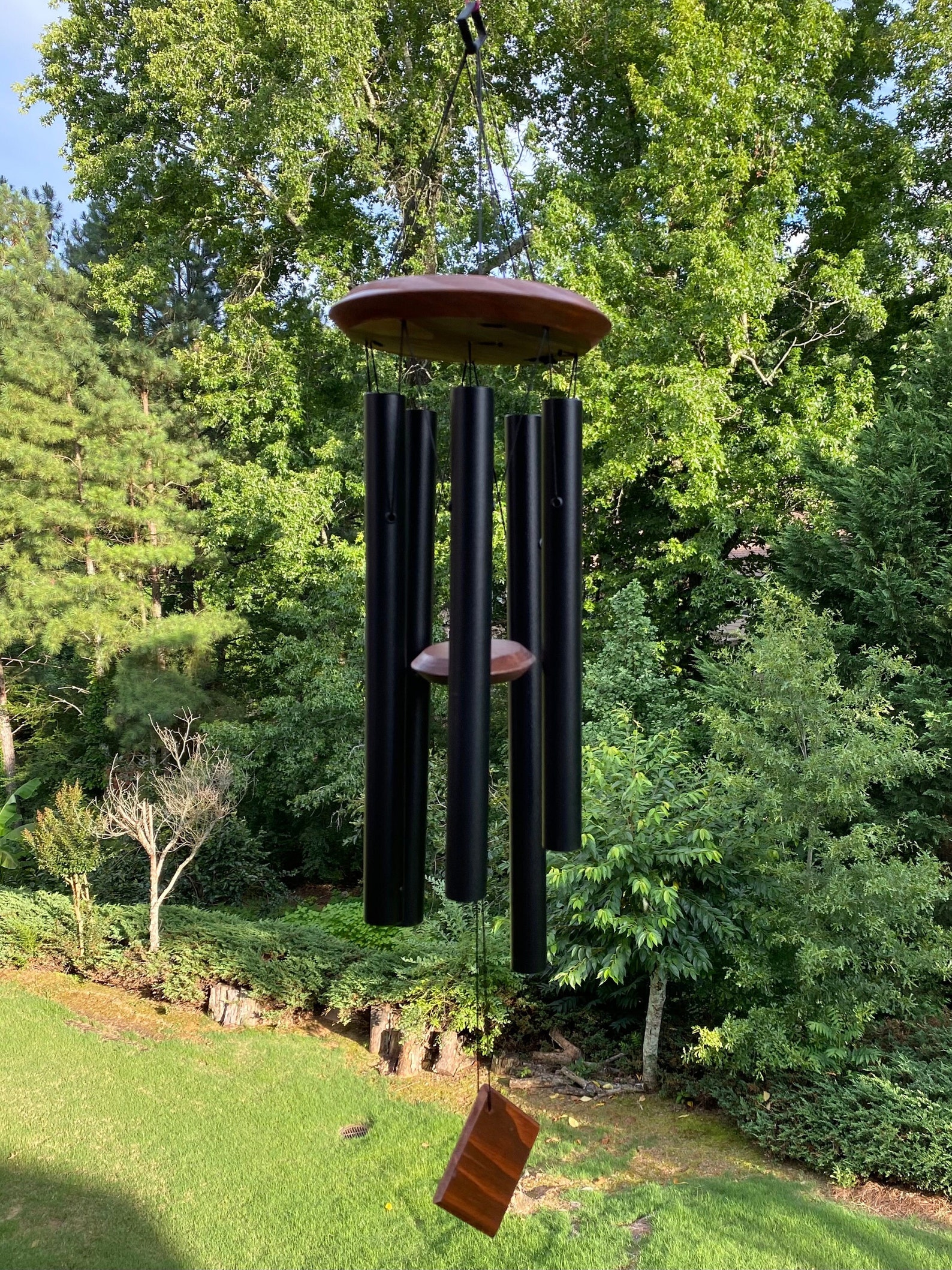 Joyous 28 Inch Black Metal Wind Chime With Square Hanger. the Beautiful ...