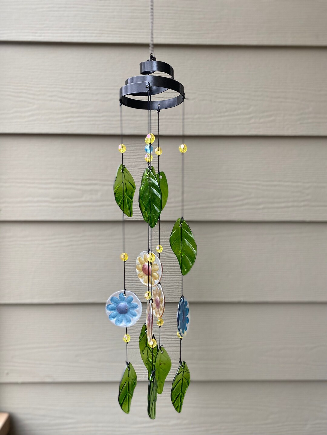 Joyous Wind Chimes, 26 Inch Leave and Flower Handmade Wind Chime, the ...
