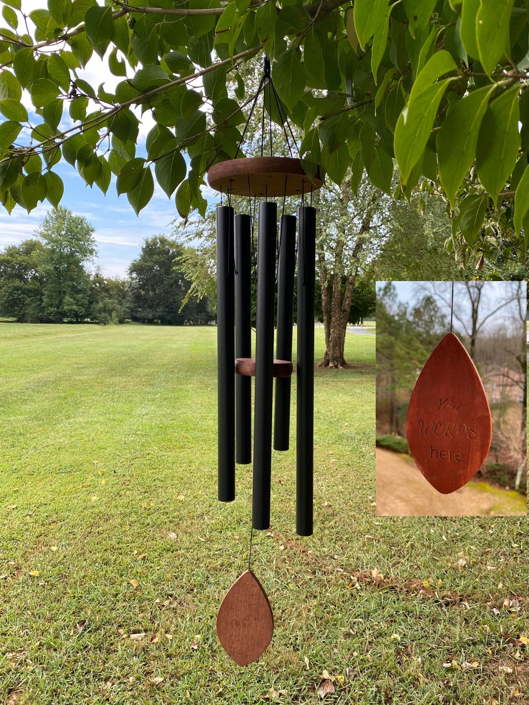 40 Inch Metal Wind Chime: Deep Tone, Custom Engraving Option - Etsy