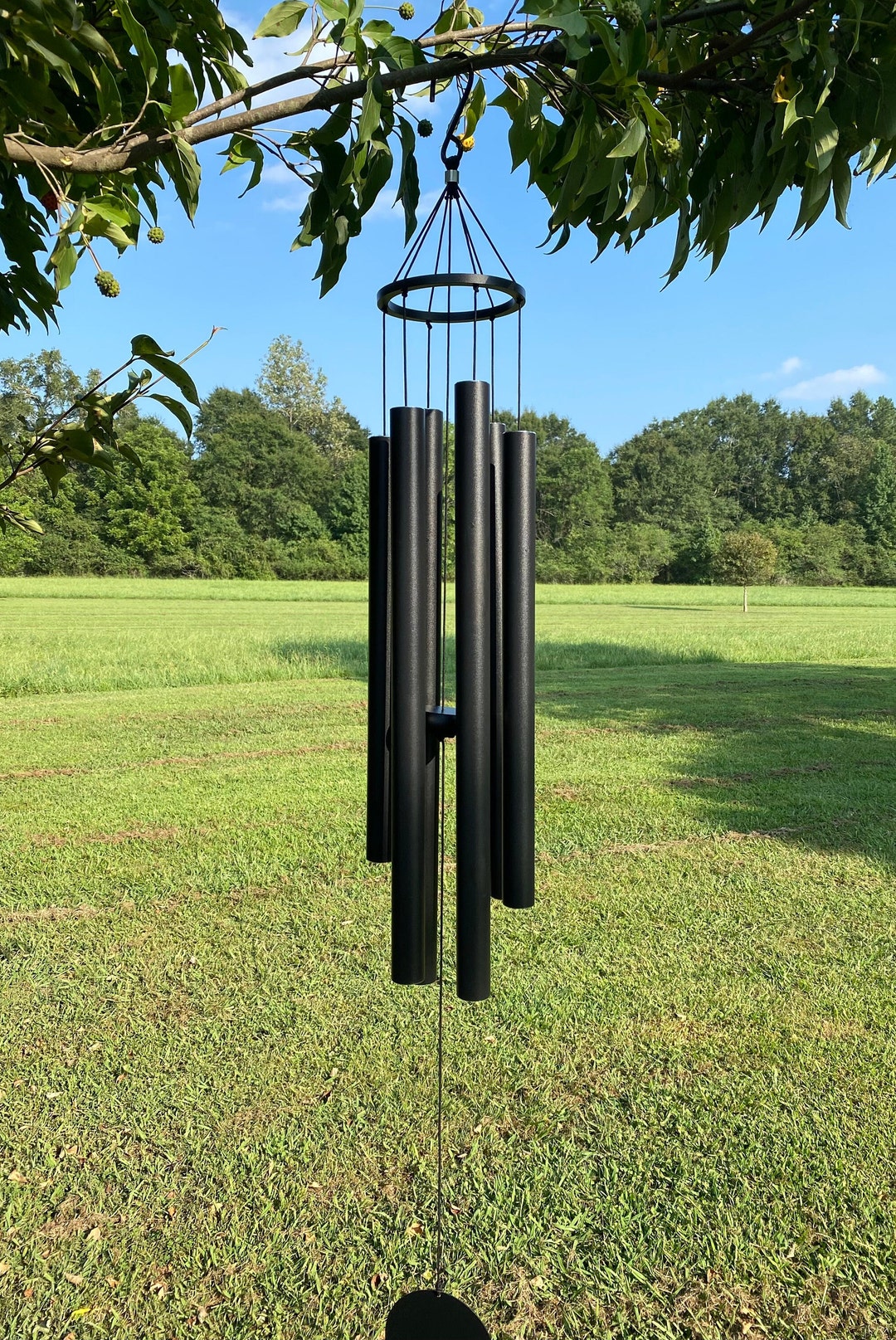 50" Black Metal Wind Chime: Classic Deep Tone, Hand-tuned - Etsy
