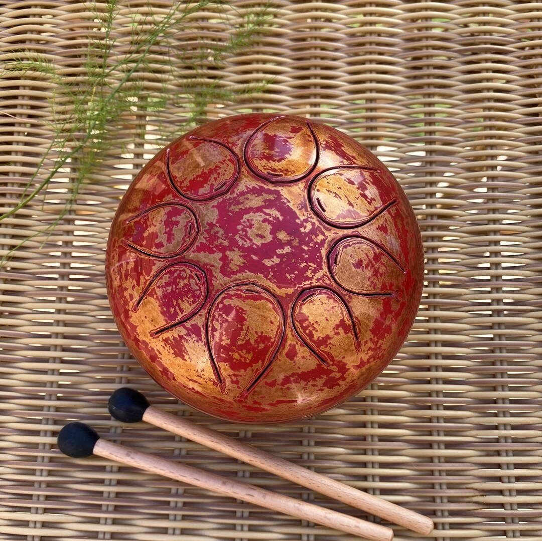 Steel Tongue Drum 5 Inch 8 Note Hand Crafted Hand-pan Percussion ...