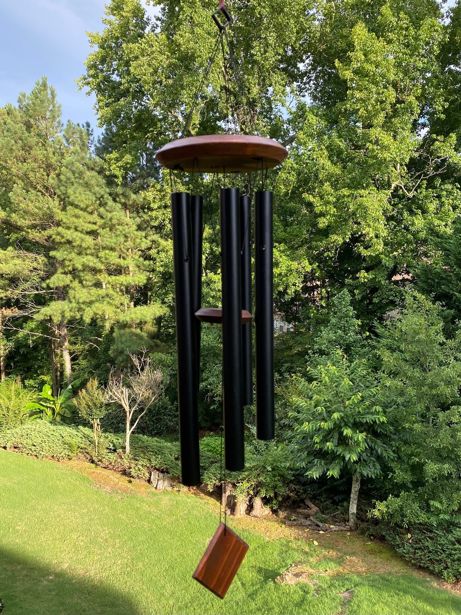 Joyous 28 Inch Black Metal Wind Chime With Square Hanger. the Beautiful ...