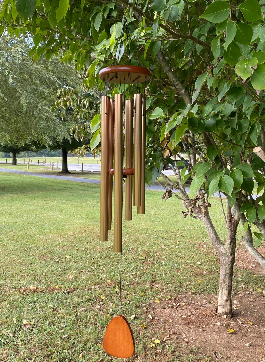 Personalized Golden Wind Chime: Custom Engraved Outdoor Decor - Etsy