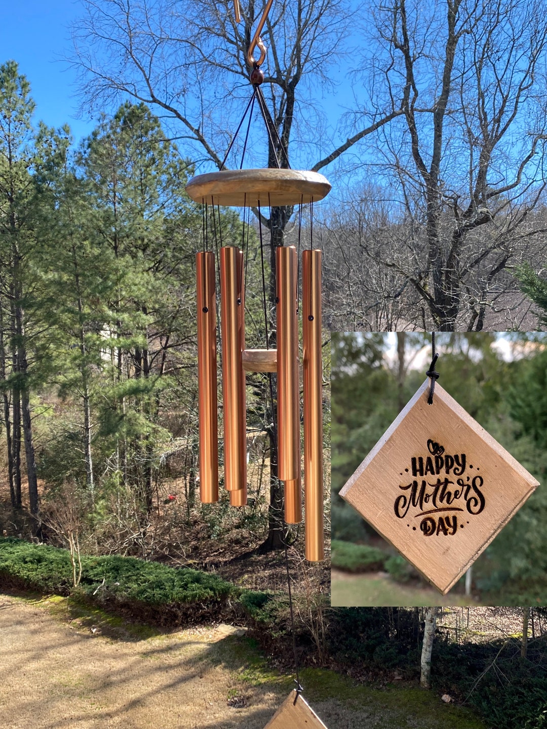 32 Inch Golden Color Melody Deep Tone Wind Chimes. Perfect Gift for Mom ...