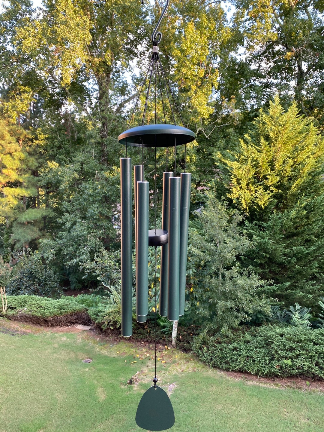 Joyous Wind Chime, 33 Inch Frosted Green Metal Wind Chimes. the ...