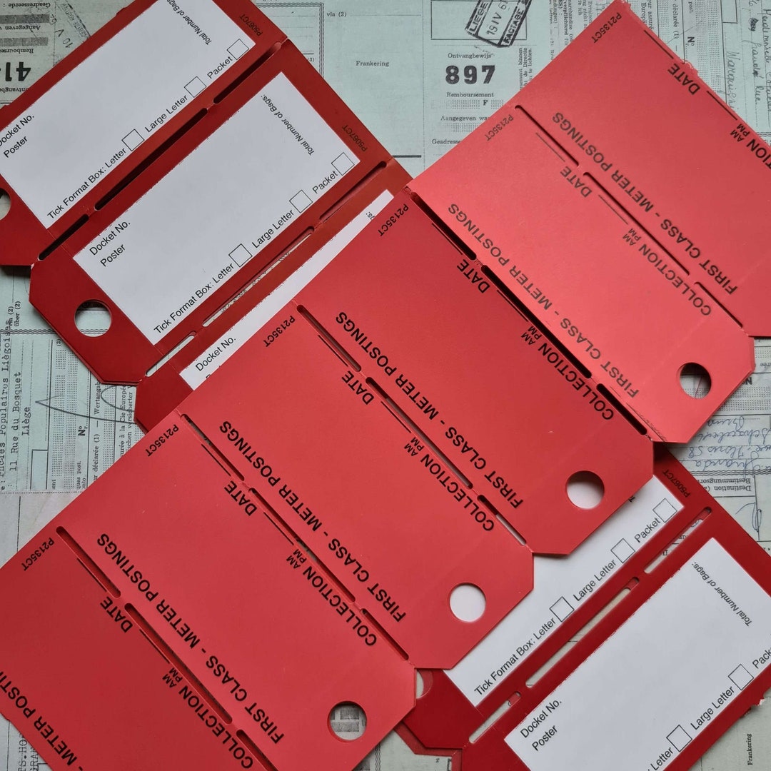 24 RED- Royal Mail Postal Services Tags - Etsy