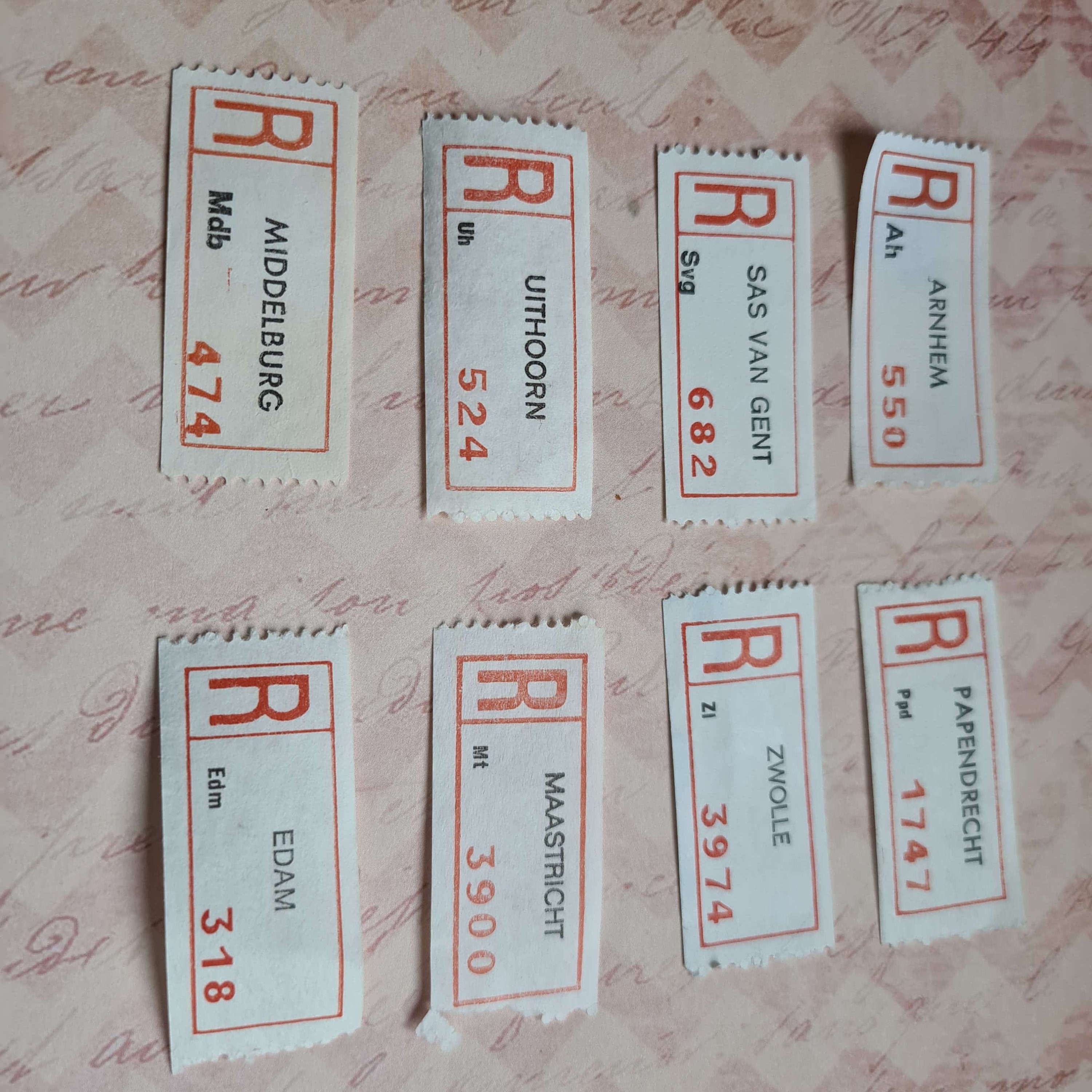 50 Old Used Registered Postage Labels From the Netherlands - Etsy