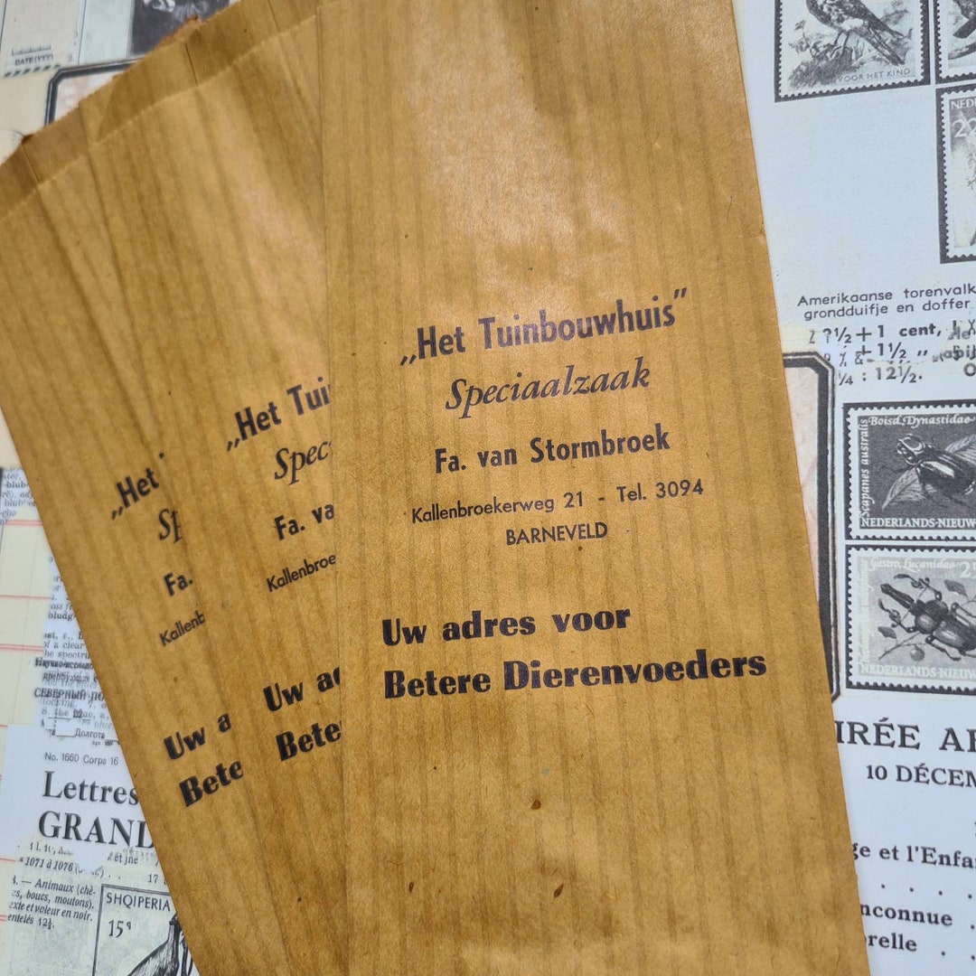 6 Vintage Paper Bags - Etsy